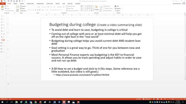 Budgeting during college