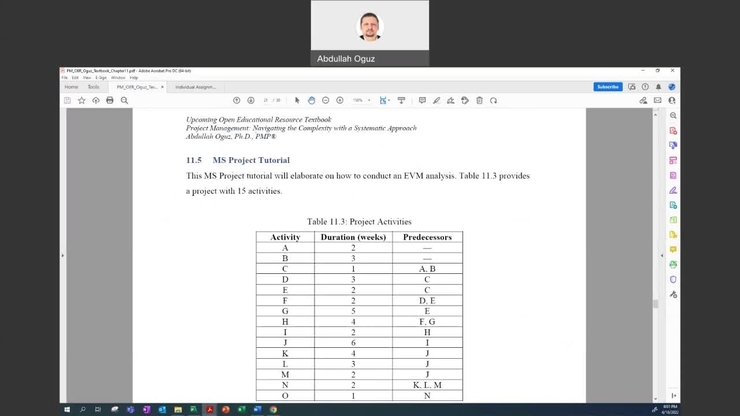 Microsoft Project Tutorial for Chapter 11