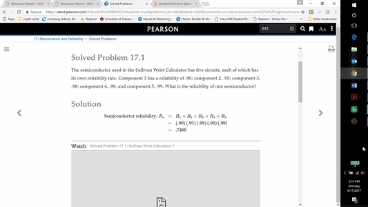 Solved Problem 17.1 OMGT5003 System Reliability--Series