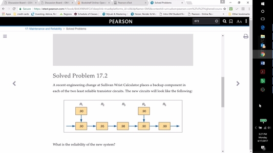 Solved Problem 17.2 System Reliability with Backup Redundancy OMGT5003