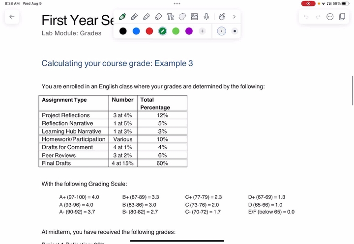 Grade Calculation Ex 3