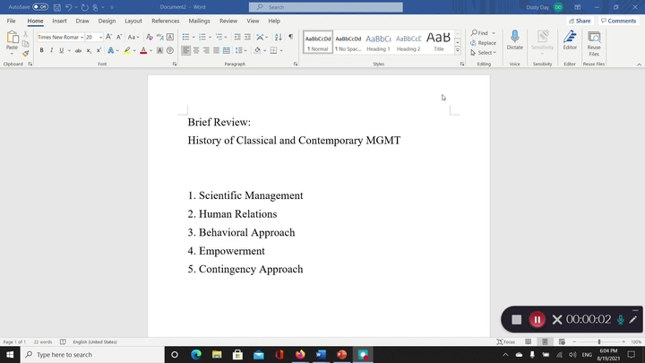 Mini-Lecture 1: Classical and Modern Approaches to Management