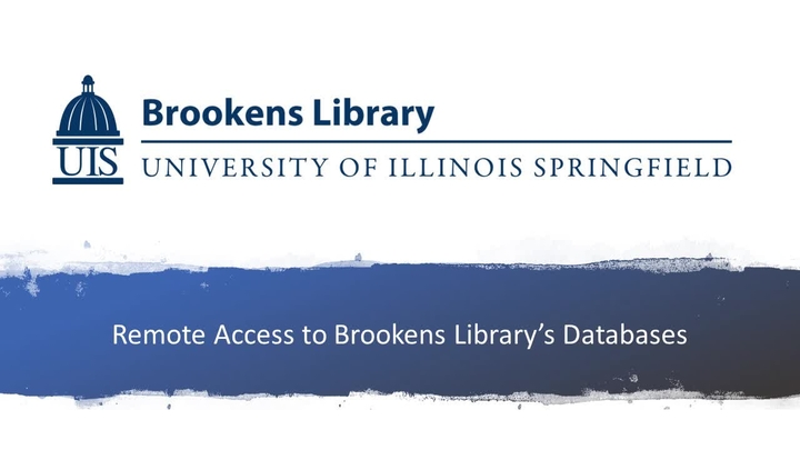 Remote Access to Brookens Library's Databases