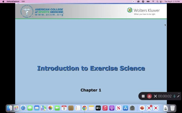 Ch1: Video 4 - Exercise science and the ACSM (9:05 min)