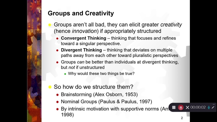 Groups and Creativity