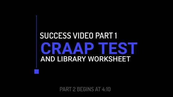 CRAAP Test & Library Worksheet (u03a1) Success Video Q3_20