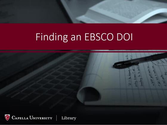 Finding an EBSCO DOI