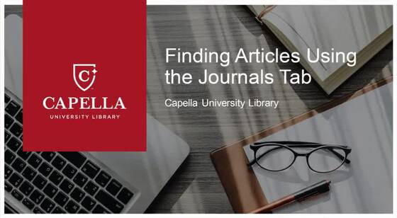 Finding Articles Using the Journals Tab