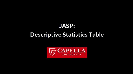 JASP Tutorial: Descriptive Statistics Table