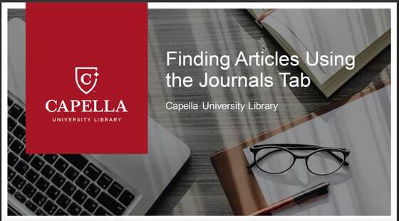 Finding Articles Using the Journals Tab