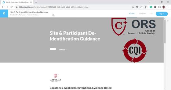 Learner Site De-Identification Guidance, 2022