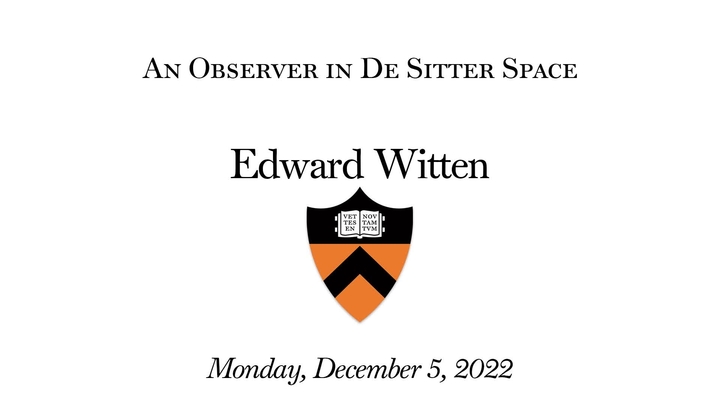 Physics Symposium Lecture - Edward Witten