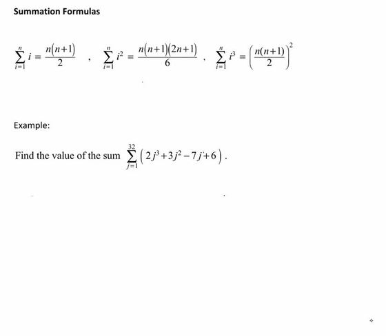 Summation Formulas