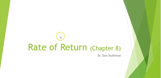 Rate of Return Ch 8