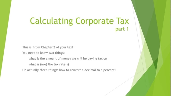 Calculating Corporate Tax part