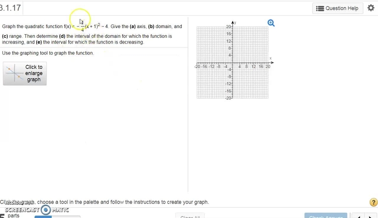 Homework 3.1, Question 5 - Graphing Quadratic Functions