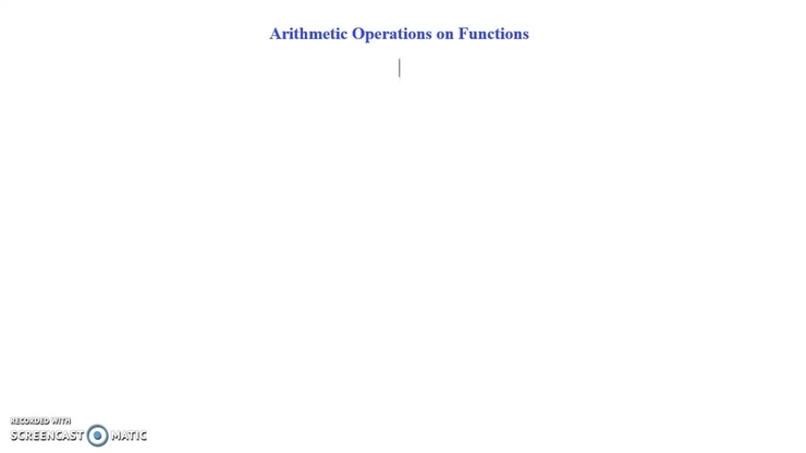 MAC1105 Arithmetic Operations on Functions