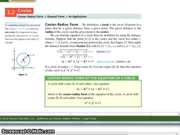 MAC1105 Center-Radius Form