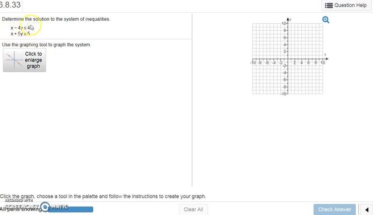 Graphing Systems of Inequalities in MyMathLab
