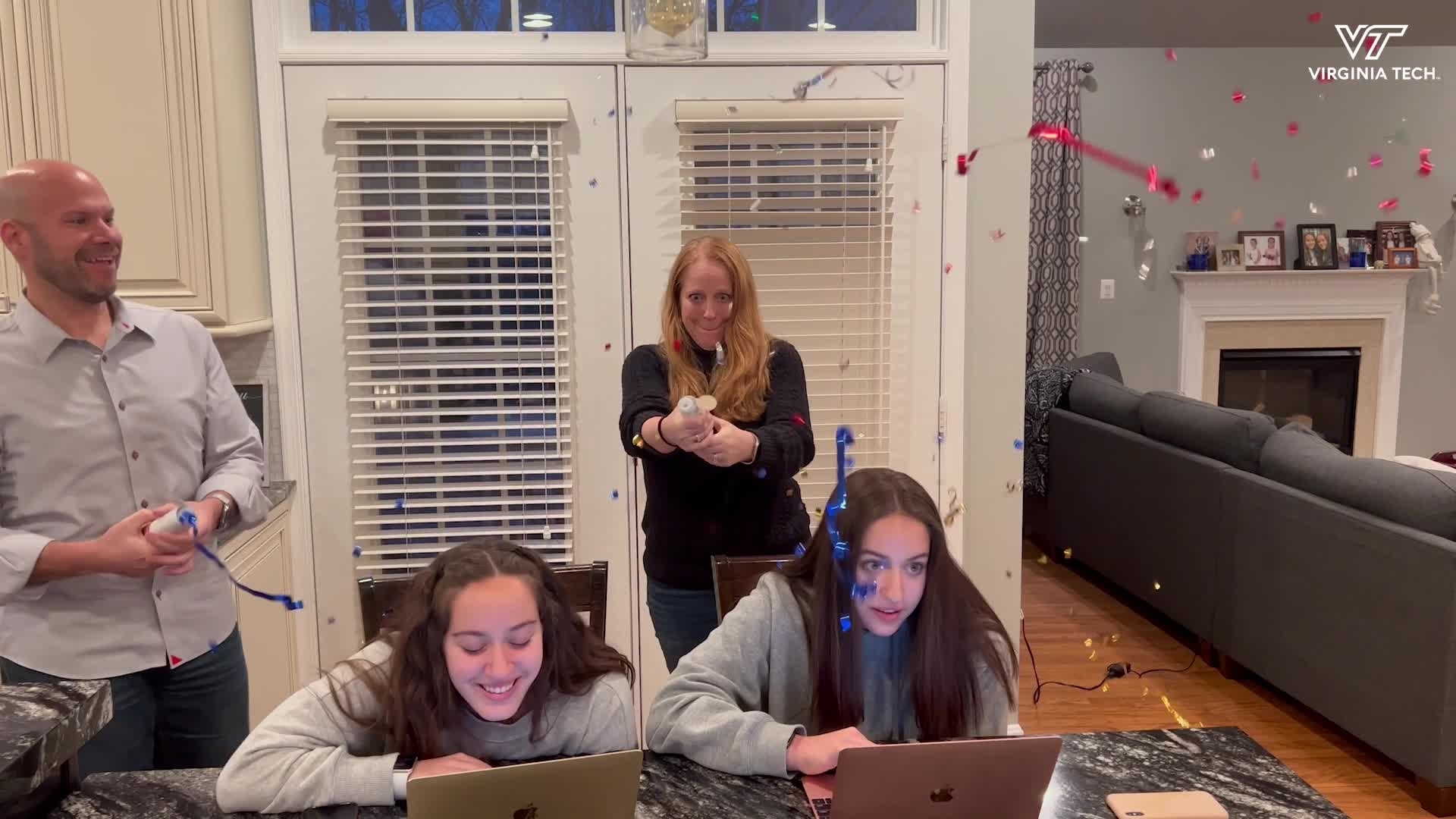 Reaction to Virginia Tech acceptance caught on camera | Virginia Tech ...