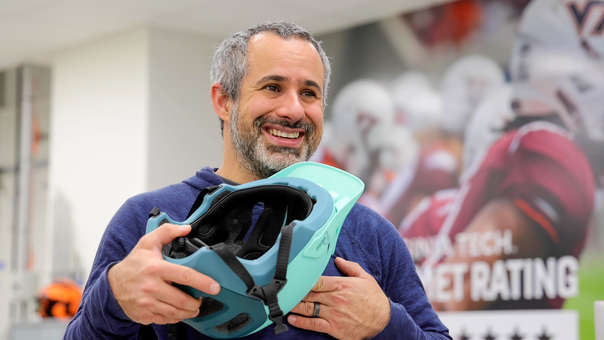 YouTuber behind Berm Peak visits the Helmet Lab | Virginia Tech News | Virginia Tech