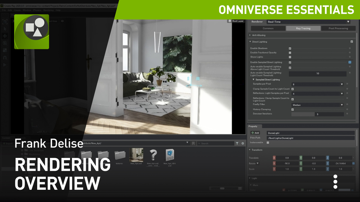 Omniverse Create Rendering Overview Omniverse 2020 Nvidia On Demand
