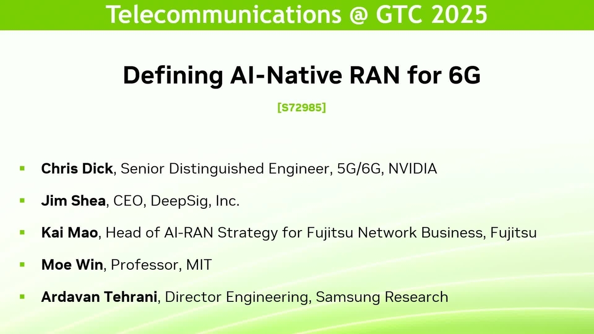 Defining AI-Native RAN for 6G | GTC 25 2025 | NVIDIA On-Demand