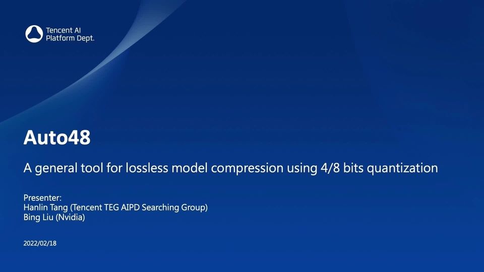 Auto48：采用 Int4/Int8 混合精度于自动模型压缩及加速的通用框架 Auto48: A General Framework for ...