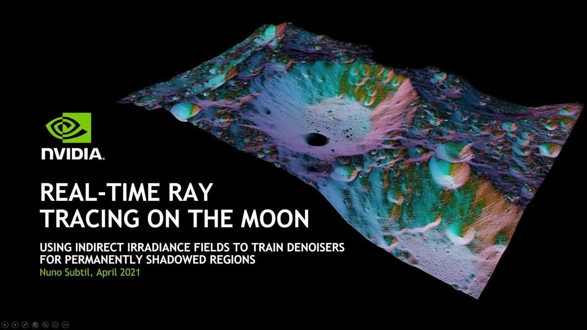 Real Time Ray Tracing On The Moon Using Indirect Irradiance Fields To Train Denoisers For