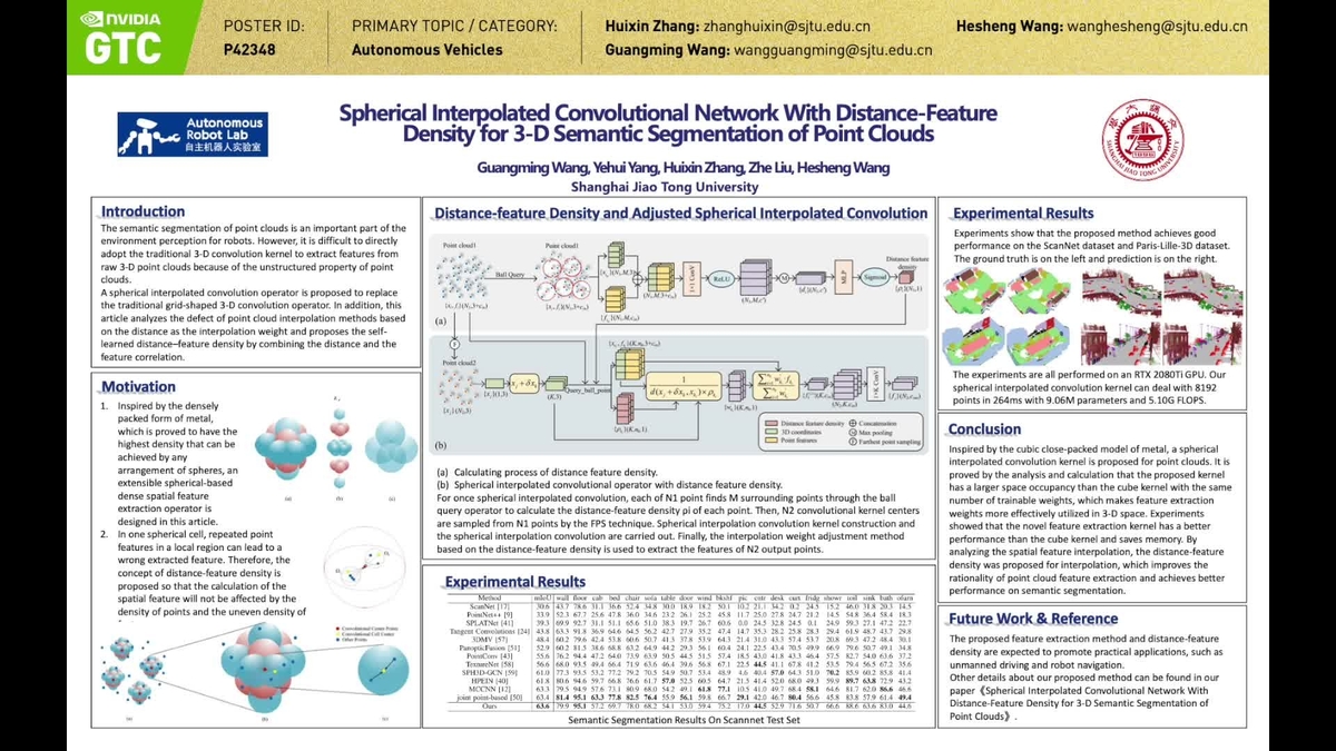 Spherical Interpolated Convolutional Network With Distance Feature Density For 3d Semantic