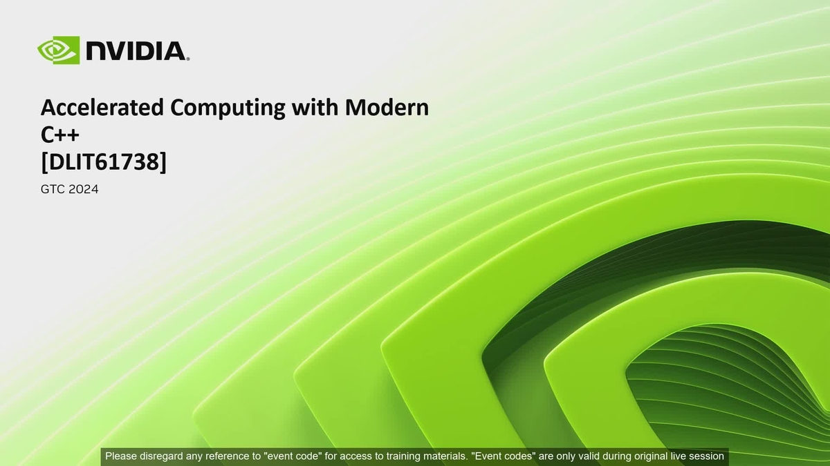 Accelerated Computing With Modern C Gtc 24 2024 Nvidia On Demand