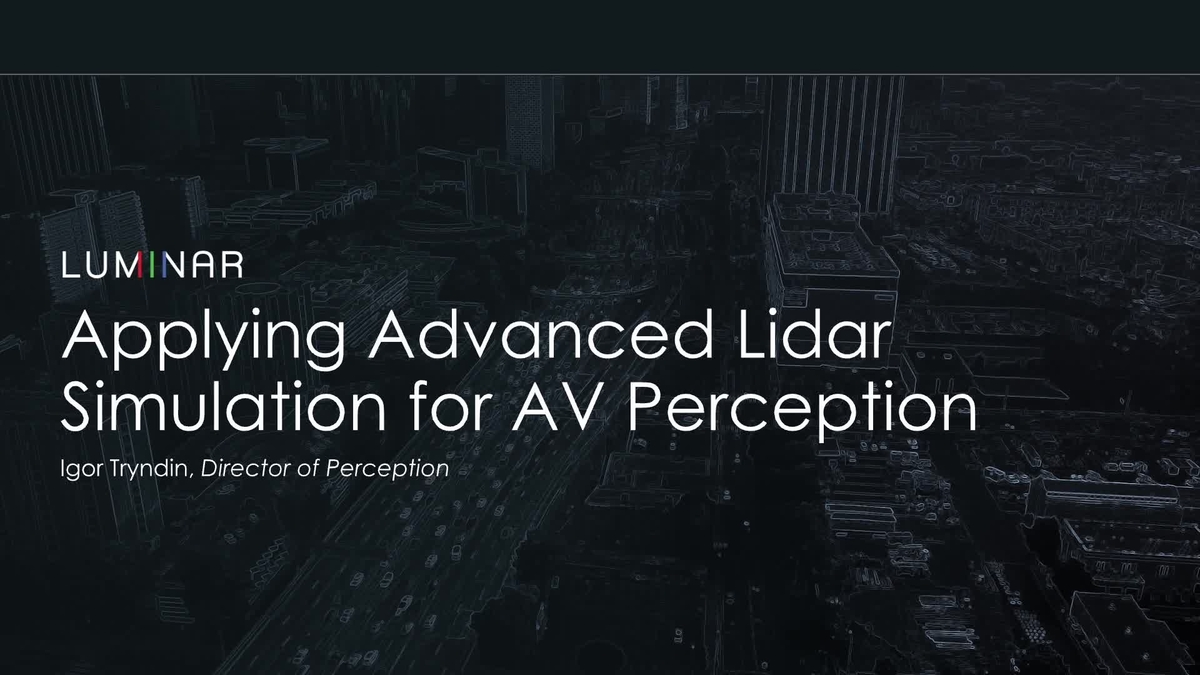 Applying Advanced Lidar Simulation For Av Perception Nvidia On Demand