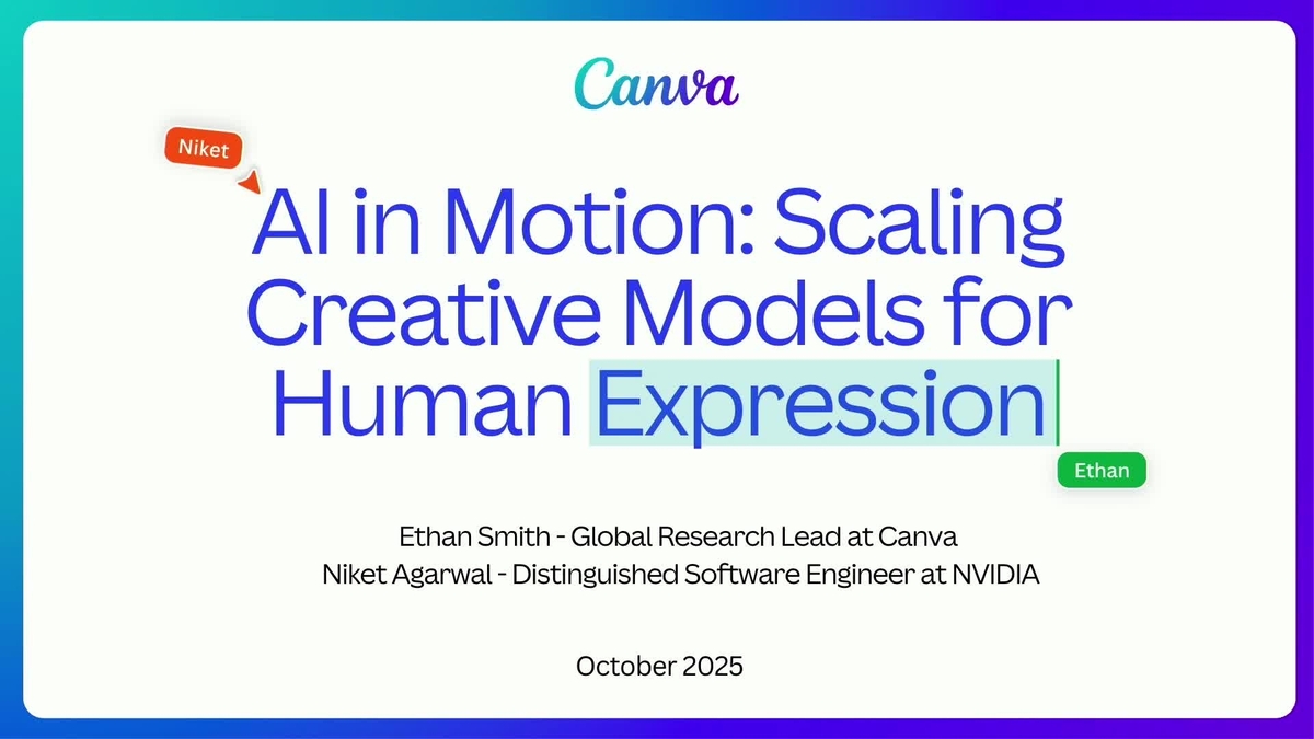 AI in Motion: Scaling Creative Models for Human Expression | AI Day ...