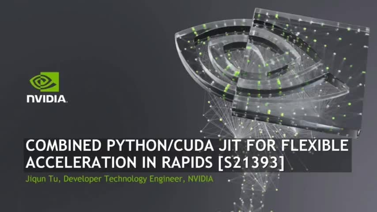 Combined Pythoncuda Jit For Flexible Acceleration In Rapids Gtc Digital March 2020 Nvidia