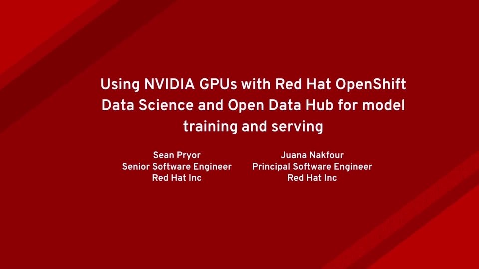 Using Nvidia Gpus With Red Hat Openshift Data Science And Open Data Hub For Model Training And
