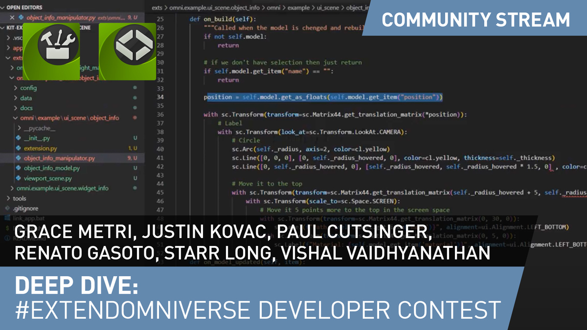 Nvidia Community Stream Deep Dive Extendomniverse Developer Contest Omniverse 2020