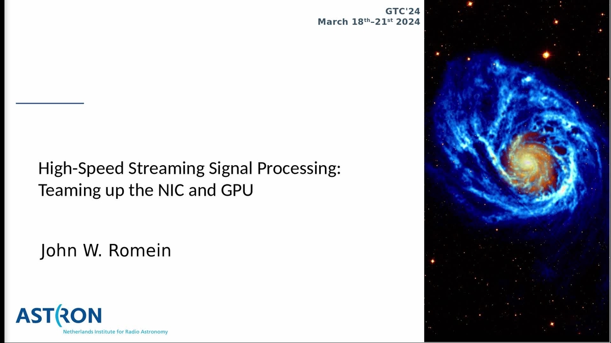 High-Speed Streaming Signal Processing: Teaming Up the NIC and GPU ...