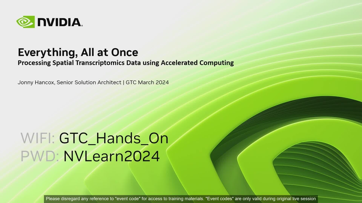 Everything All At Once Processing Spatial Transcriptomics Data Using Accelerated Computing