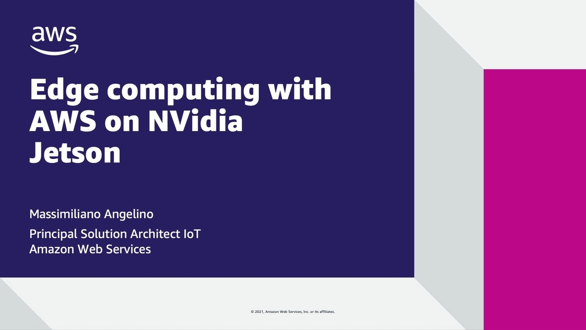 Edge Computing With Aws On Nvidia Jetson Presented By Amazon Web Services Inc Gtc Digital