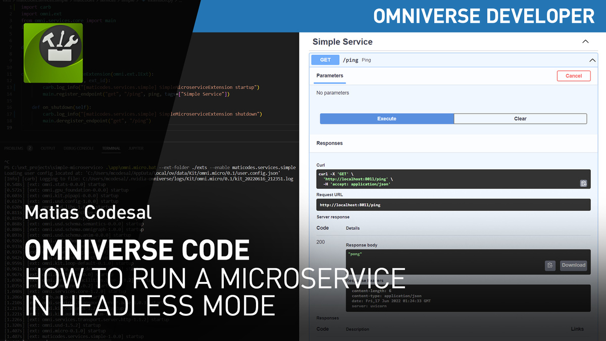 Nvidia Omniverse Code How To Run A Microservice In Headless Mode Omniverse 2020 Nvidia On