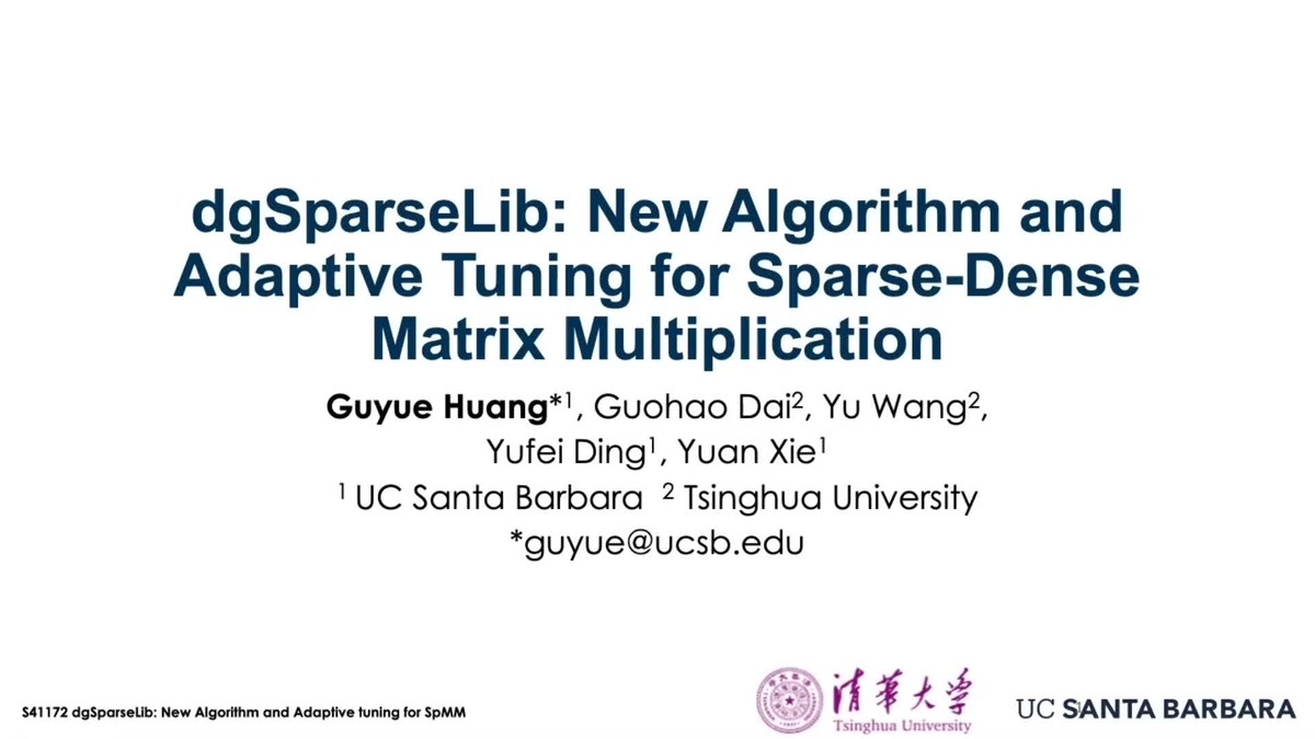 Dgsparselib New Algorithm And Adaptive Tuning For Sparse Dense Matrix Multiplication Gtc