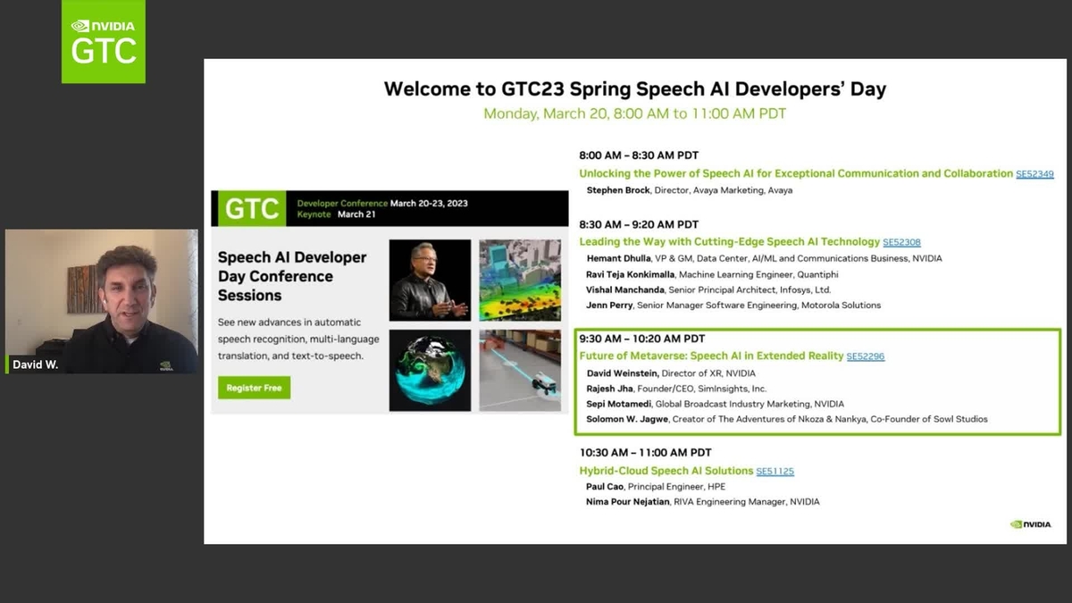 Future Of Metaverse Speech Ai In Extended Reality Gtc Digital Spring