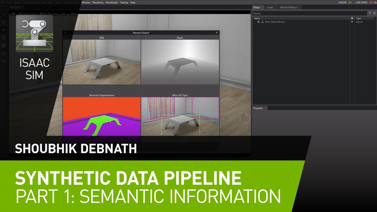 Isaac Sim - Synthetic Data Pipeline Part 1: Semantic Information | Omniverse 2021 | NVIDIA On-Demand