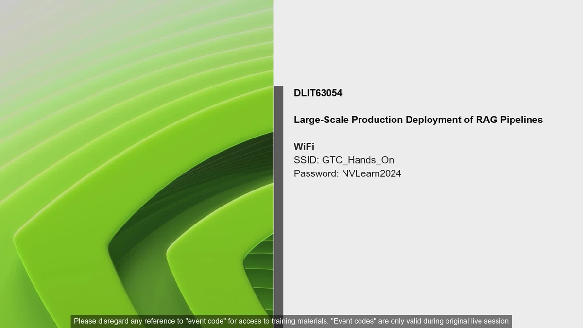 Large-Scale Production Deployment of RAG Pipelines | GTC 24 2024 ... Large-Scale Production Deployment of RAG Pipelines | GTC 24 2024 ...