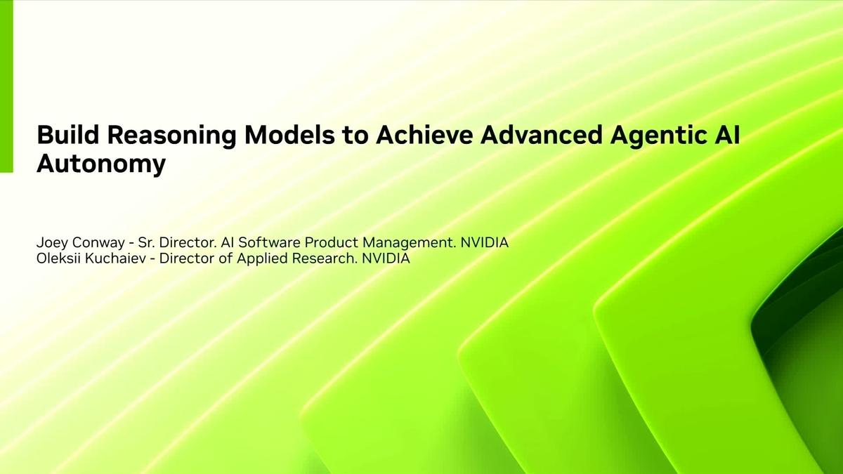 Build Reasoning Models to Achieve Advanced Agentic AI Autonomy S74781 ...