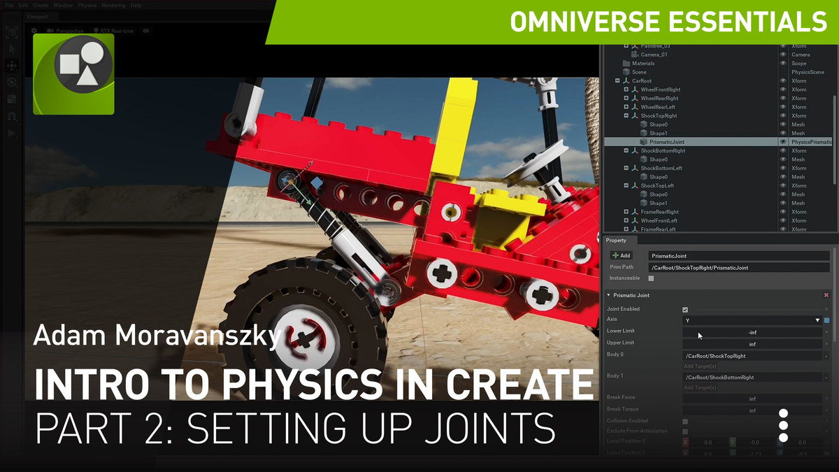 Omniverse Create Intro To Physics Part 2 Setting Up Joints Omniverse 2020 Nvidia On Demand