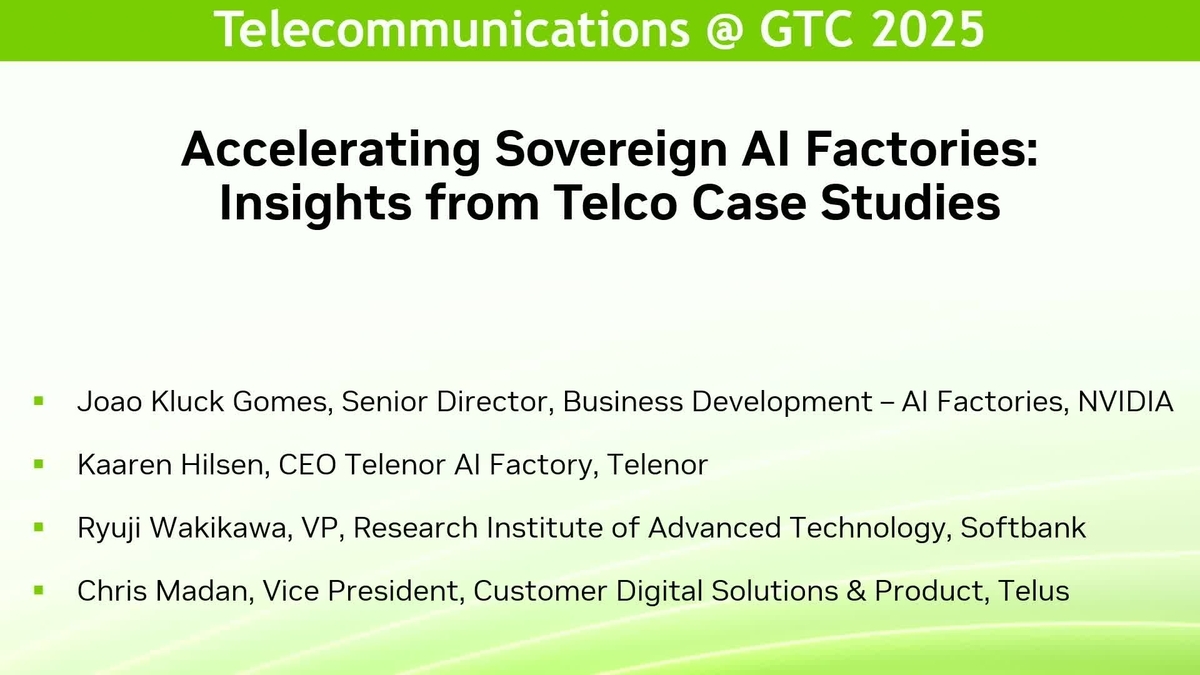 Accelerating Sovereign AI Factories: Insights from Telco Case Studies ...
