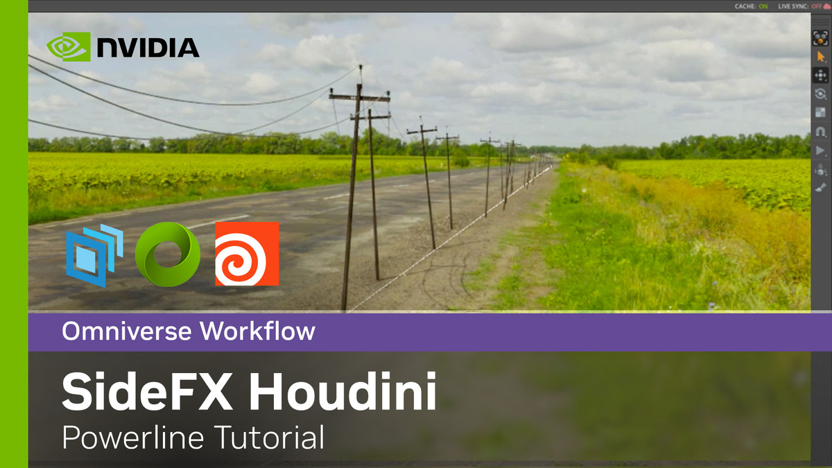 SideFX Houdini Connector - Powerline Tutorial | Omniverse 2020 | NVIDIA On-Demand
