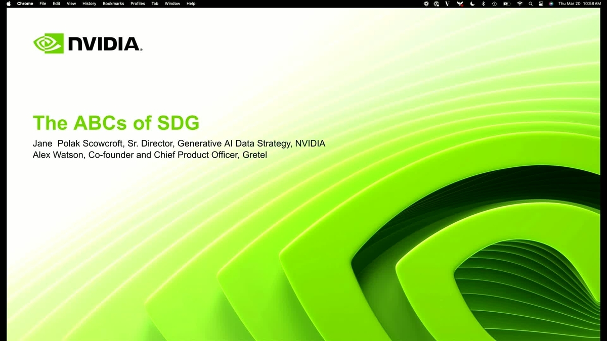 The ABCs of SDG (Synthetic Data Generation) S73237 | GTC 2025 | NVIDIA On-Demand