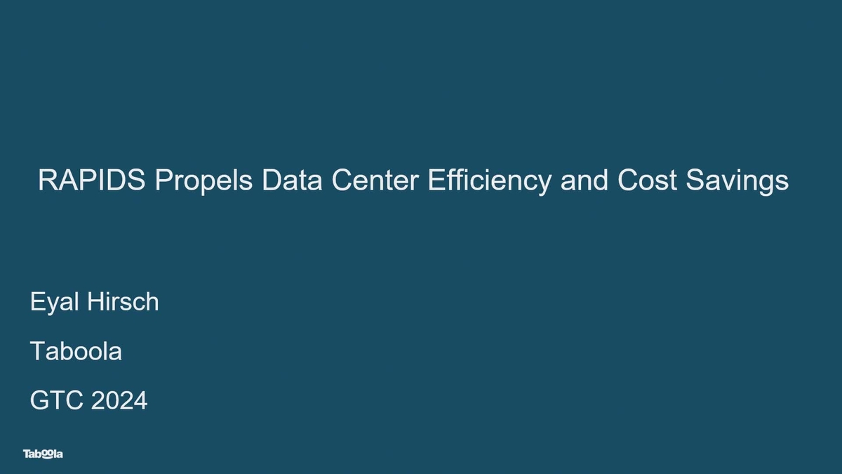 Rapids Accelerator For Apache Spark Propels Data Center Efficiency And Cost Savings Gtc 24